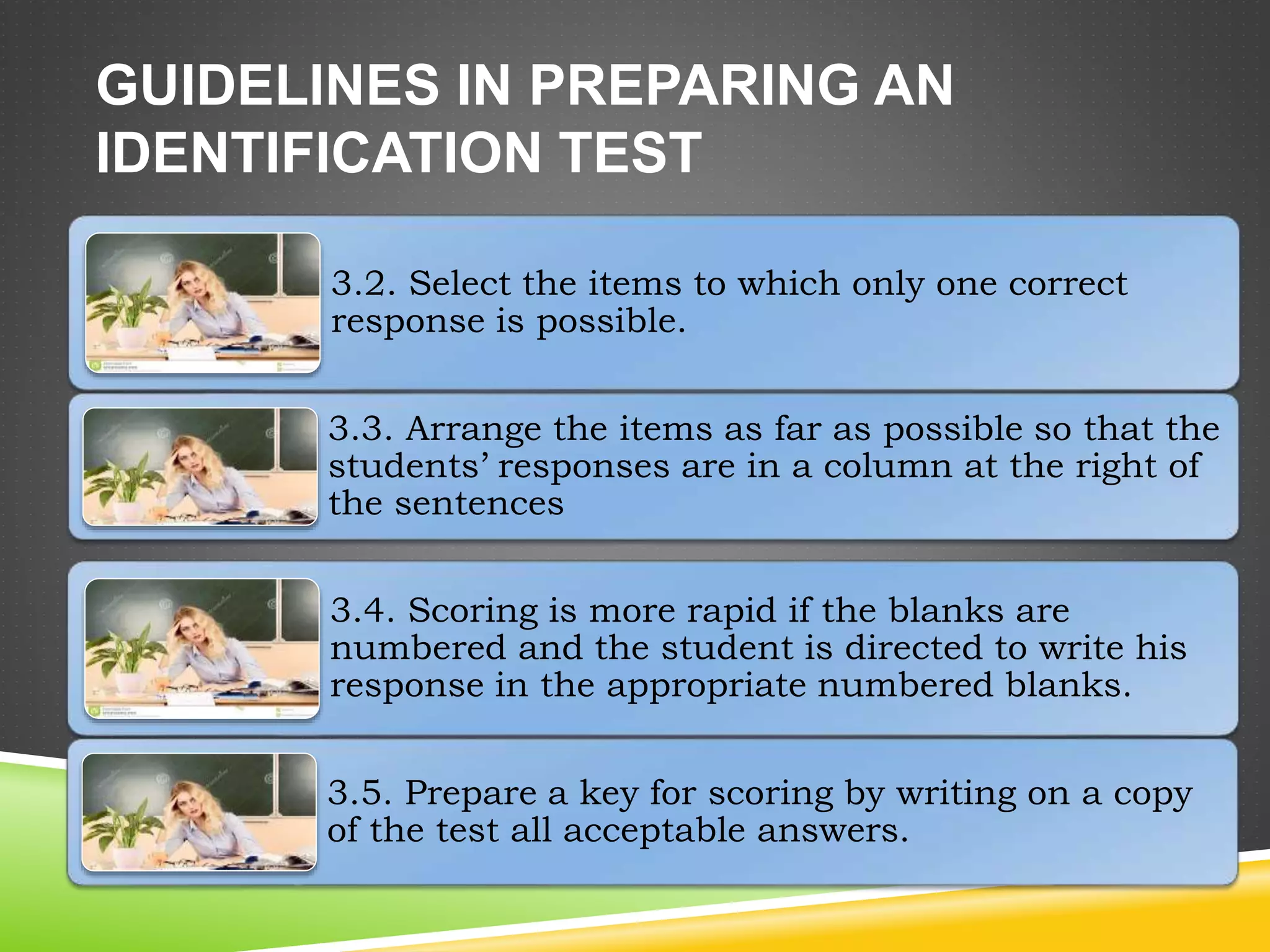 Writing Identification Tests | PPTX