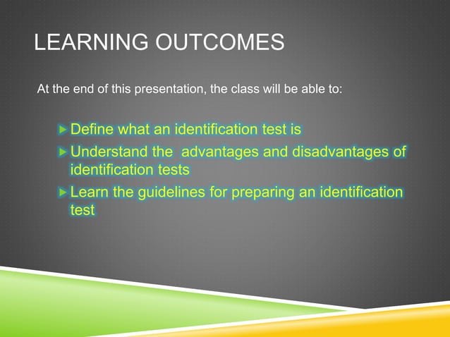 Writing Identification Tests | PPTX