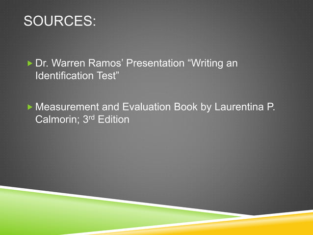 Writing Identification Tests