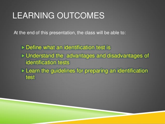 Writing Identification Tests