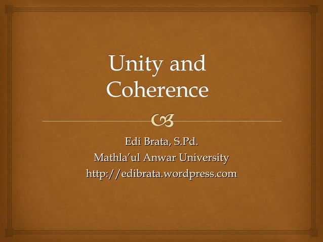 Essay Writing (Unity and Coherence) | PPS