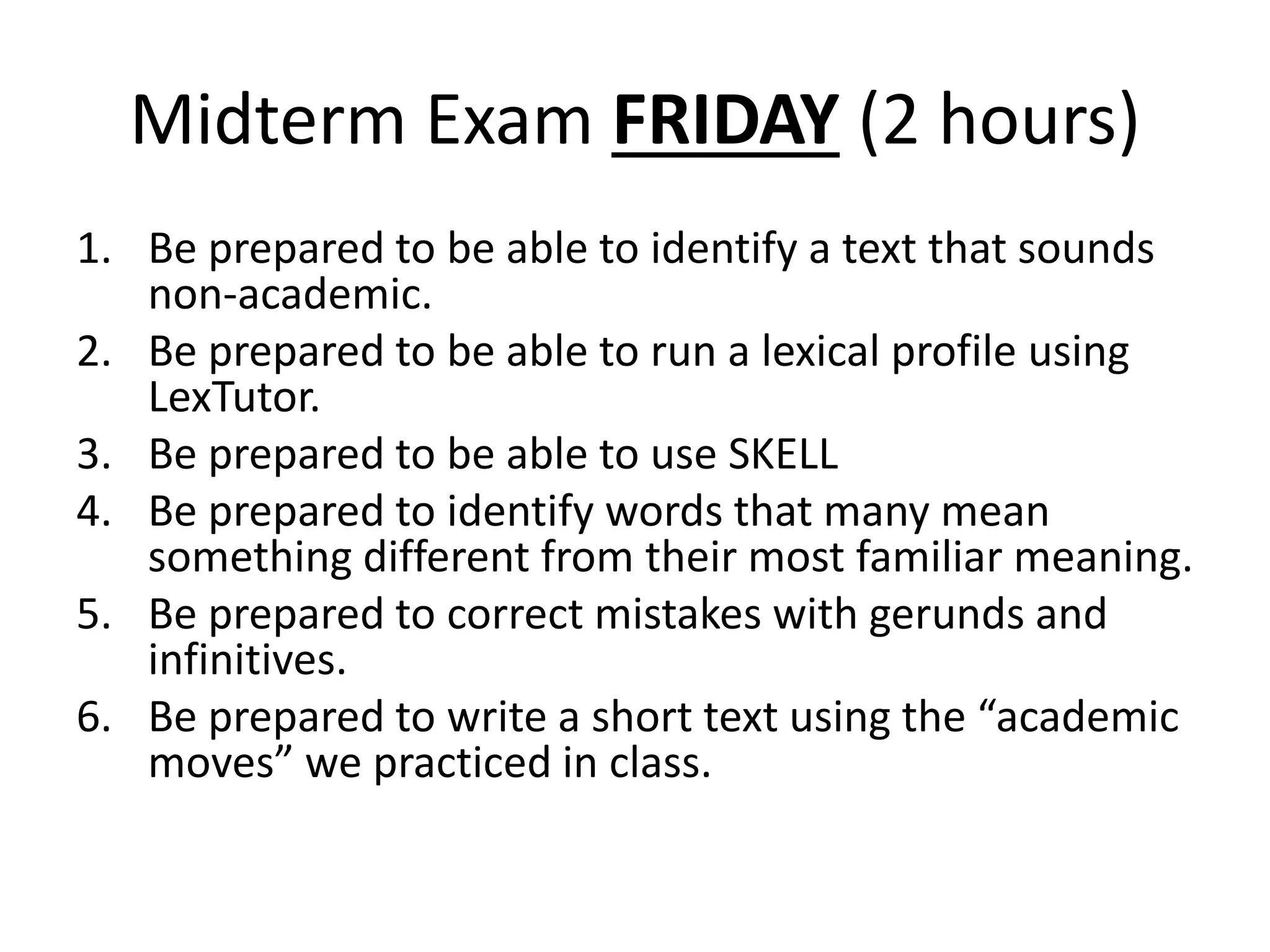 Writing ii – midterm review | PPT