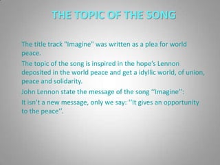 Imagine by John Lennon | PPTX