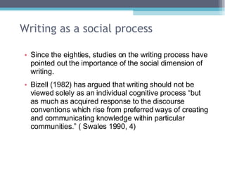 Writing In A Social Context[1]. Discourse Community | PPT