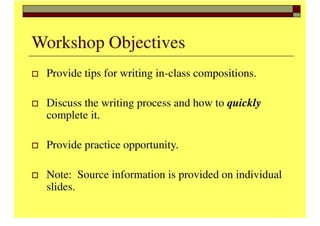 Writing In Class | PDF