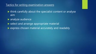 Writing In Exam | technical Writing | PPTX | Educational Assessment ...