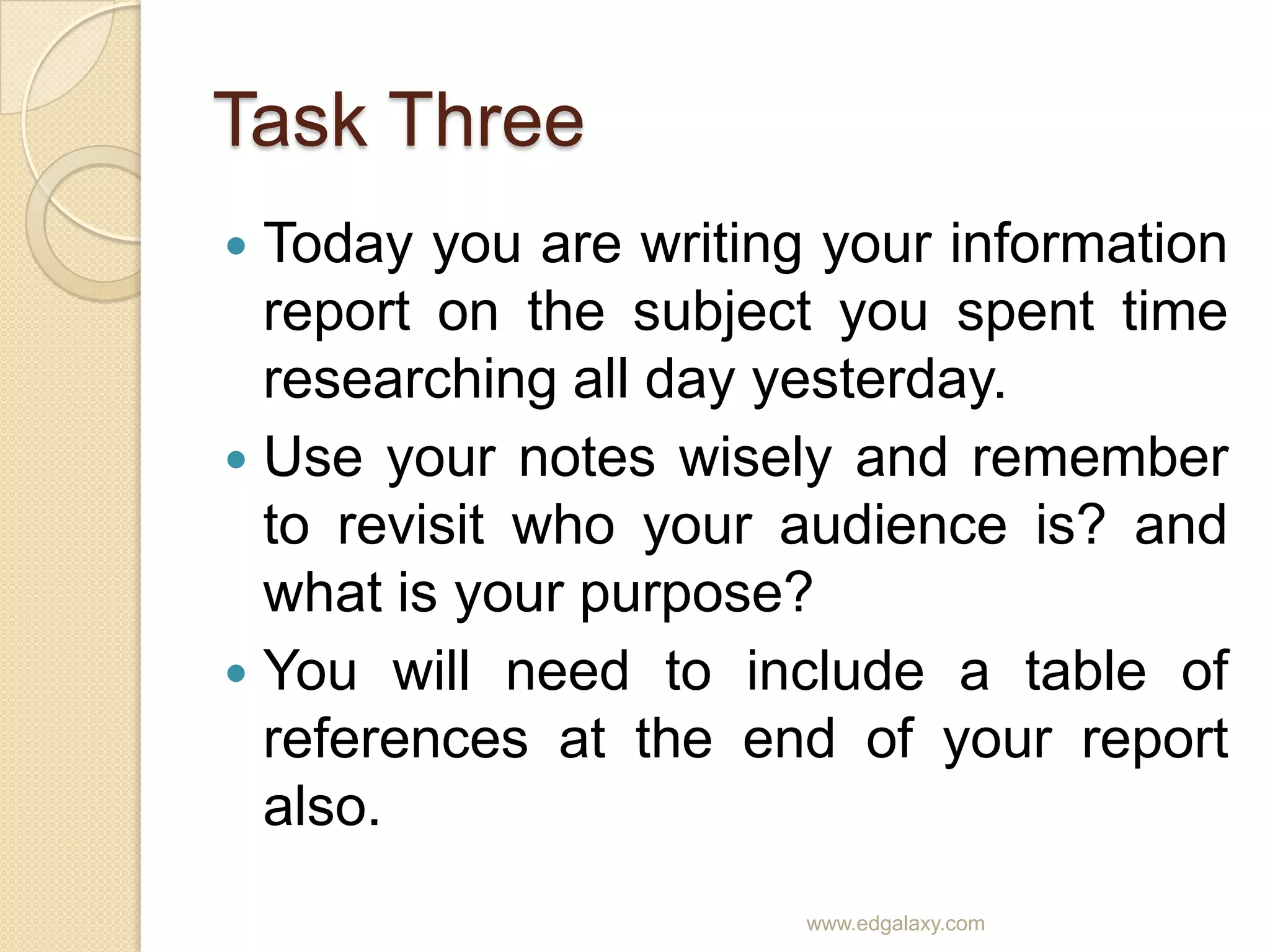 Writing information reports | PPTX