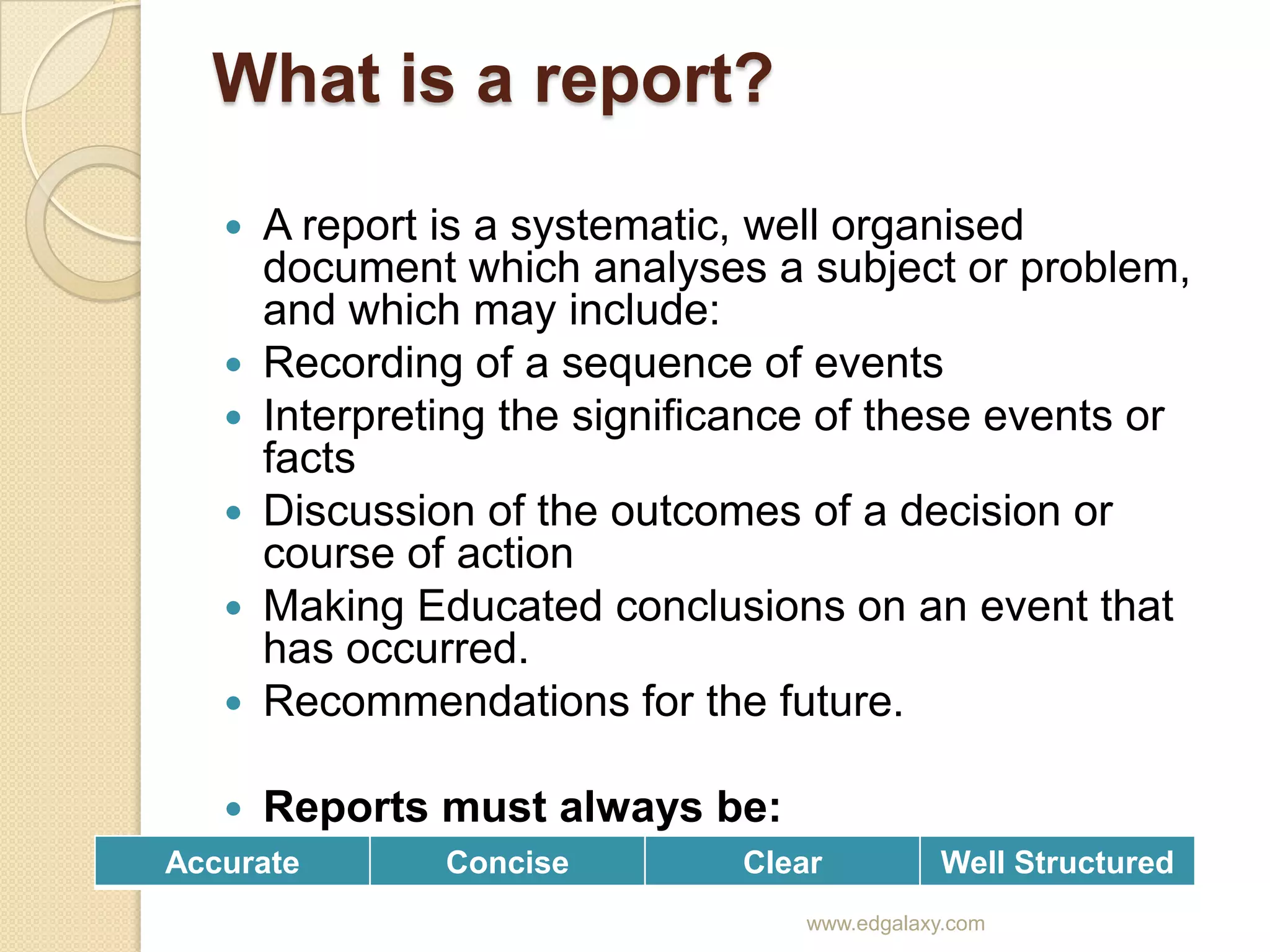 Writing information reports | PPTX