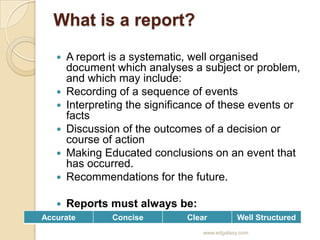 Writing information reports | PPTX