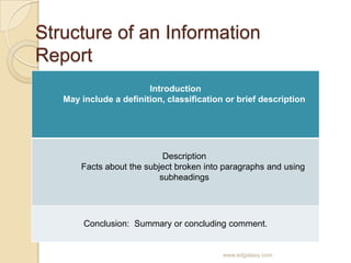 Writing information reports | PPTX