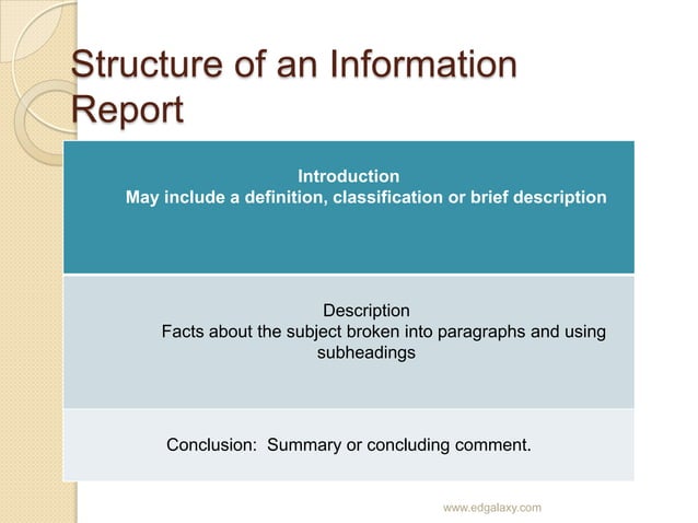 Writing information reports | PPTX