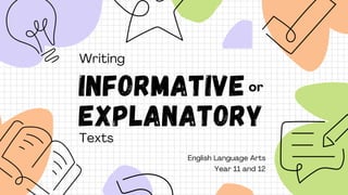 Writing Informative or Explanatory Texts English Presentation in Colorful Pastel Doodle Style.pptx