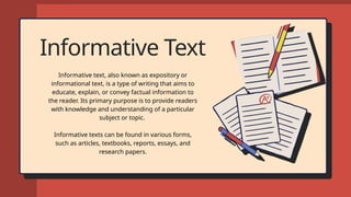 Writing Informative Texts Education Presentation in Blue and Orange ...
