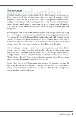 Writing in Mathematics | PDF