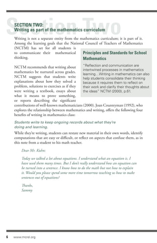 Writing in Mathematics | PDF