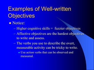 Writing instructional goals and objectives | PPTX