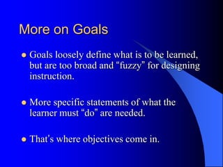 Writing instructional goals and objectives | PPTX