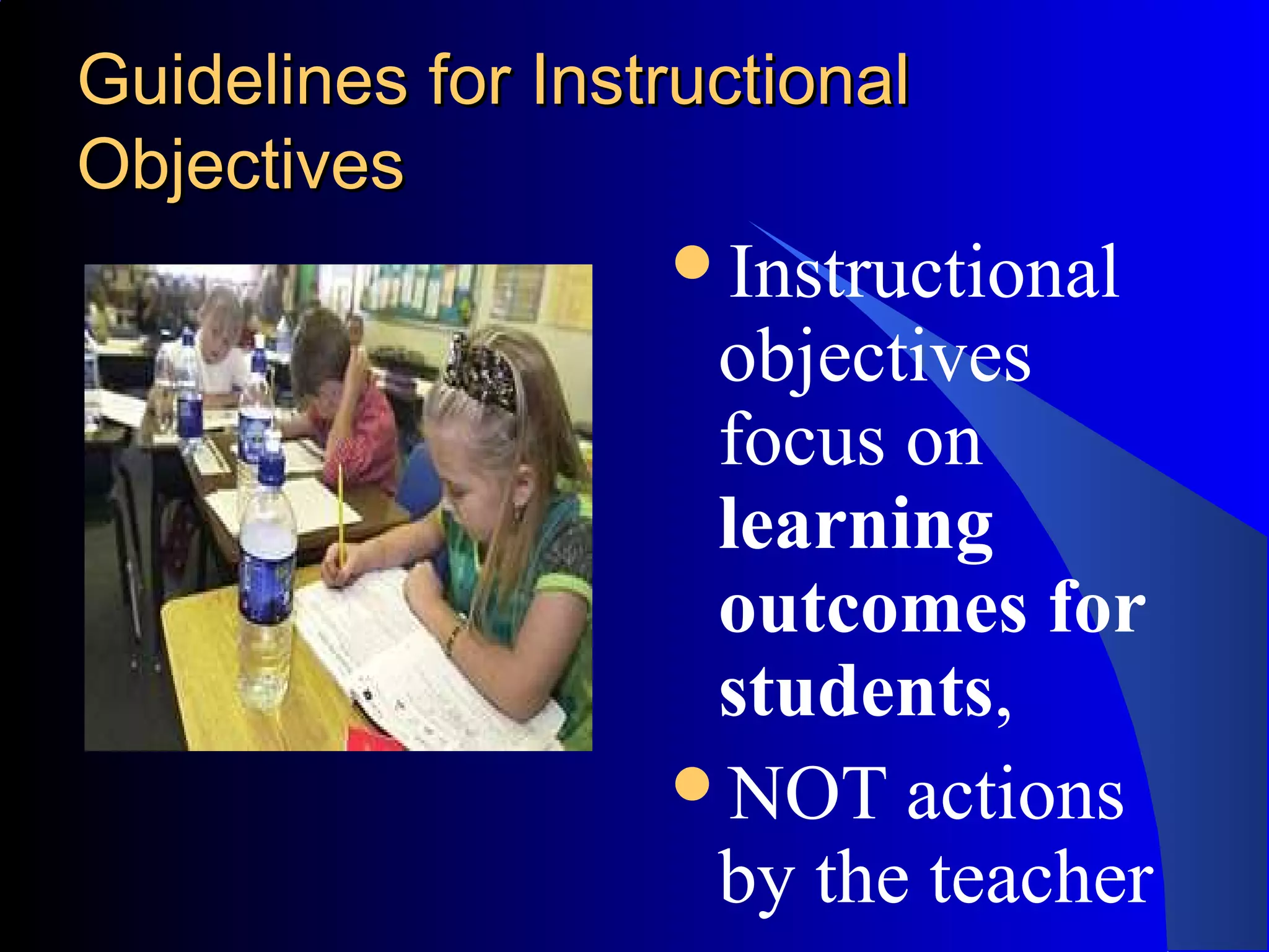 Writing instructional goals and objectives | PPT
