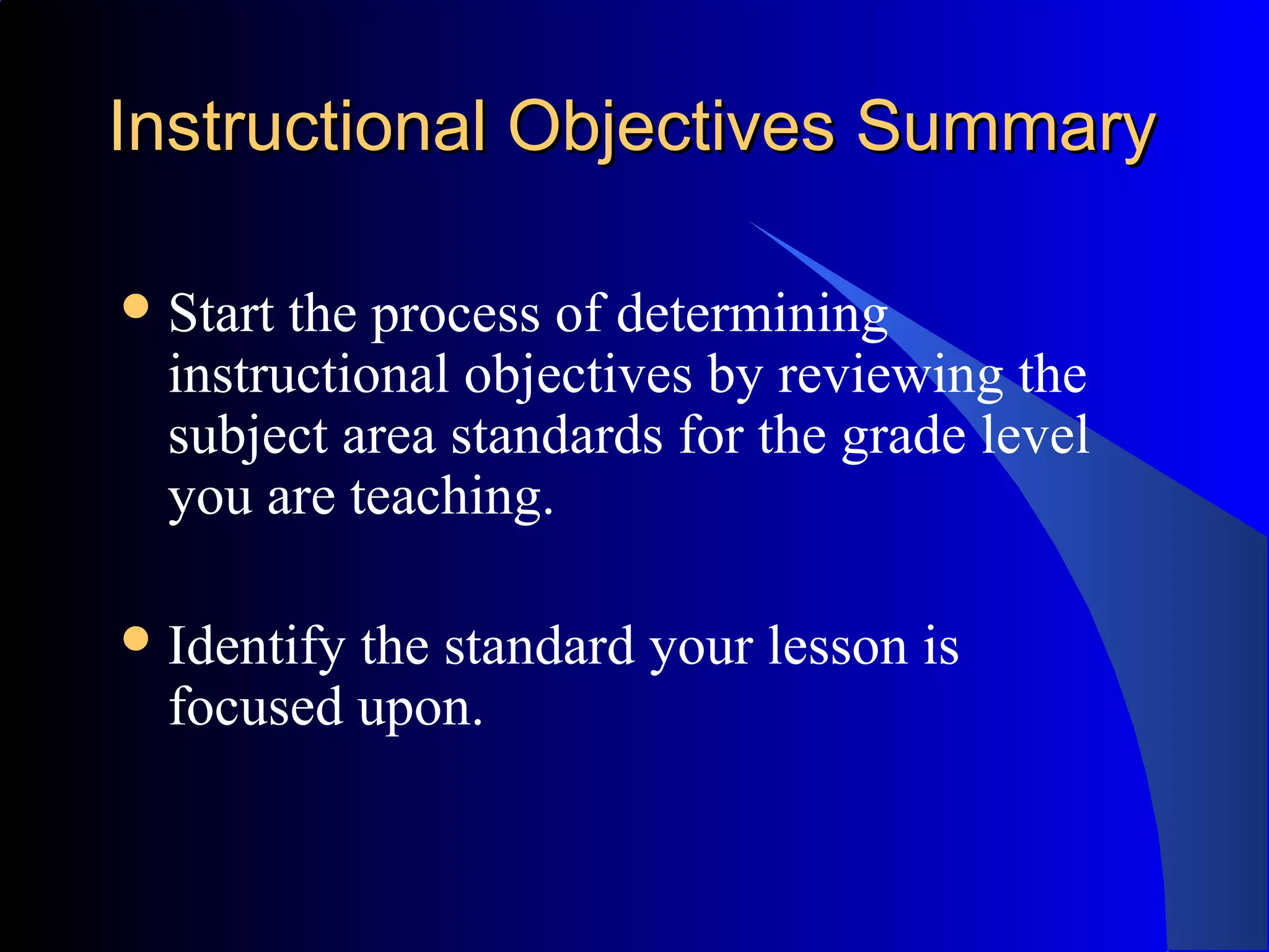 Writing instructional goals and objectives | PPT