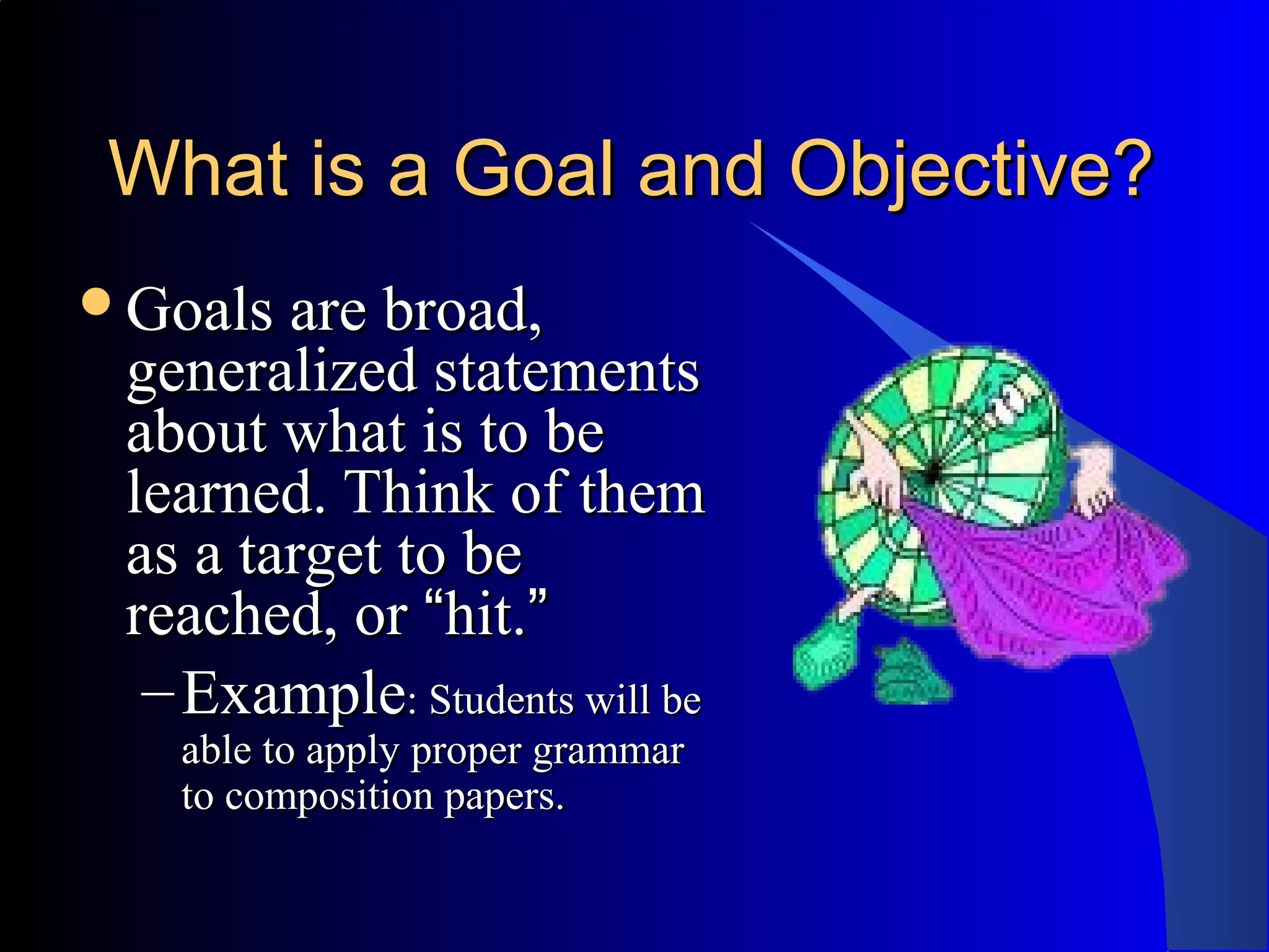 Writing instructional goals and objectives | PPT
