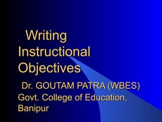 Writing instructional goals and objectives | PPT