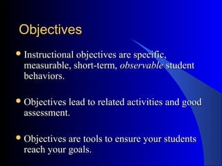 Writing instructional goals and objectives | PPT