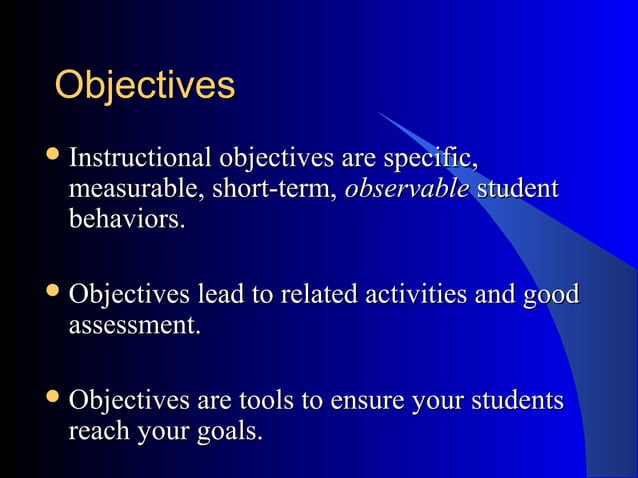 Writing instructional goals and objectives | PPT | Educational ...