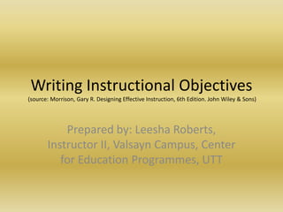 Writing instructional objectives | PPTX