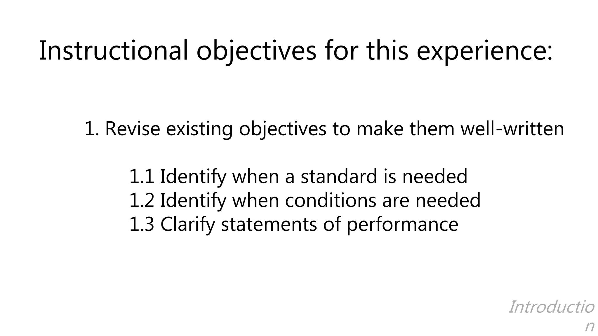 Writing Instructional Objectives | PPTX