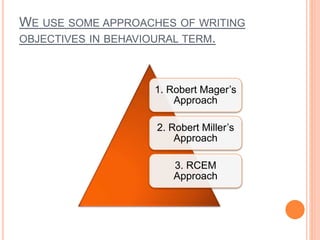 Writing instructional objectives in behavioural terms | PPTX