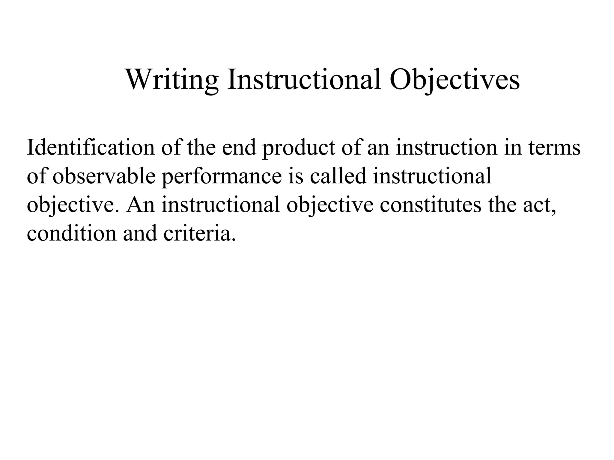 Writing instructional objectives | PPT