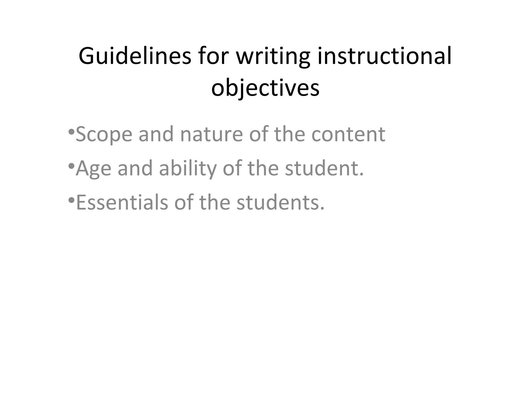 Writing instructional objectives | PPT