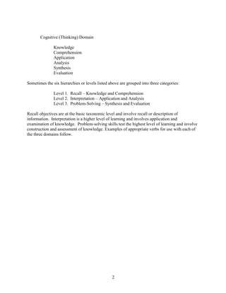 Writing instructional objectives via bloom | PDF