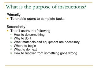 Writing Instructions | PPT