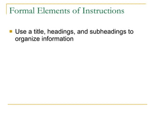 Writing Instructions | PPT
