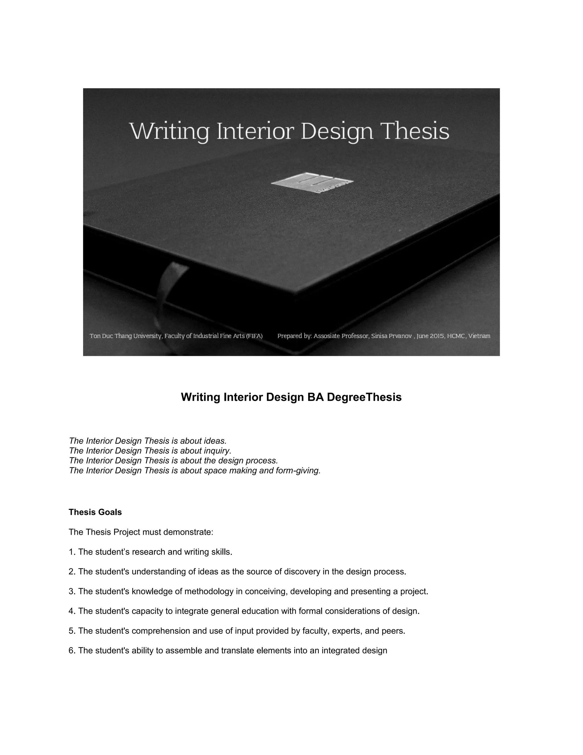Writing interior design BA degree thesis | PDF
