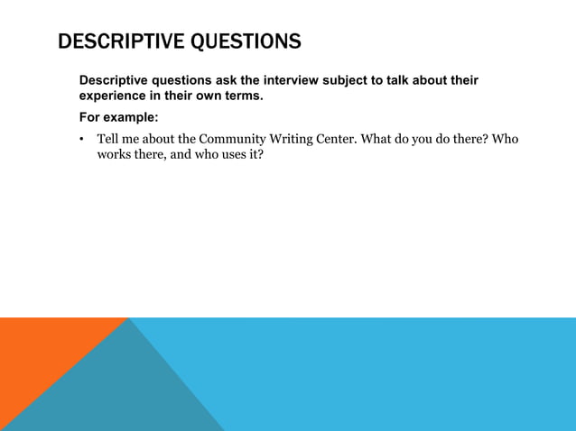 Writing interview questions | PPT