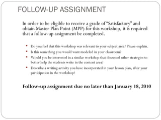 Writing in the Content Areas | PPT