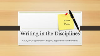 Writing in the disciplines | PPTX