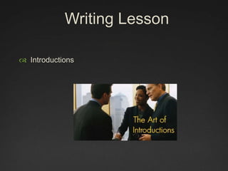 Writing introductions | PPTX | Educational Assessment | Education