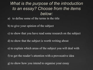 Writing introductions | PPTX