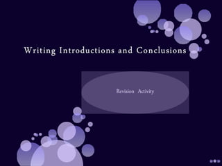 Writing introductions and conclusions | PPT