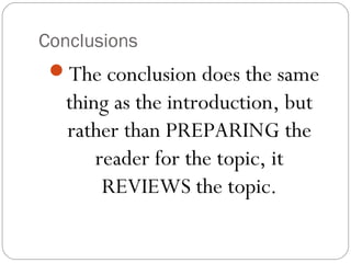 Writing introductions and conclusions | PPT