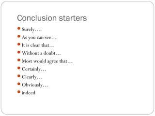 Writing introductions and conclusions PPT