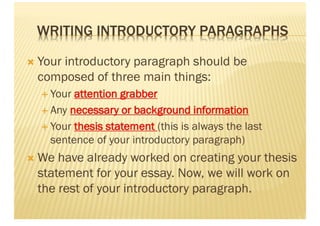 Writing Introductory Paragraphs | PDF