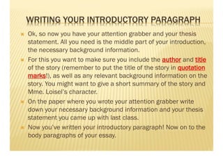 Writing Introductory Paragraphs | PDF