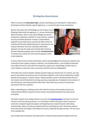 Writing law dissertations | DOC