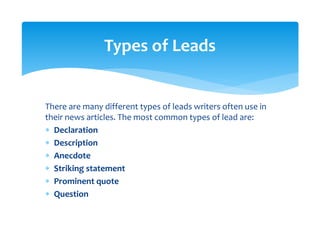 Writing leads | PDF