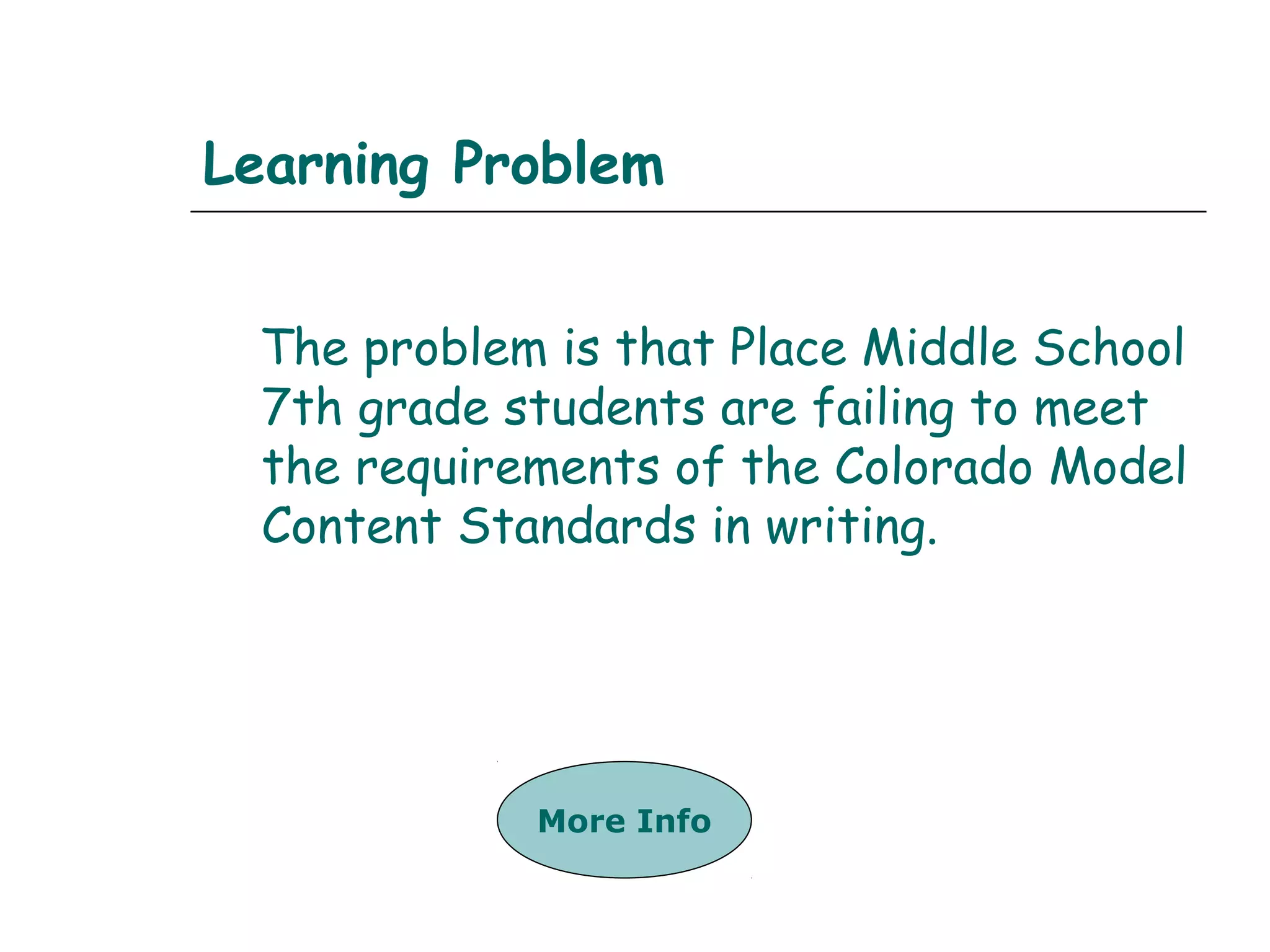 Needs Analysis, A Writing Learning Deficit | PPT