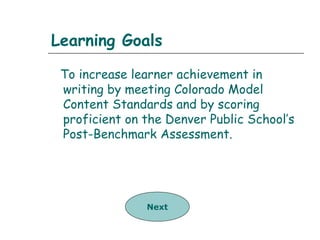 Needs Analysis, A Writing Learning Deficit | PPT